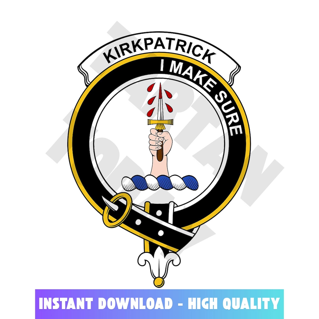 Kirkpatrick Tartan Clan Crest, Badges, Heraldry, Clans, Family Scotland ...