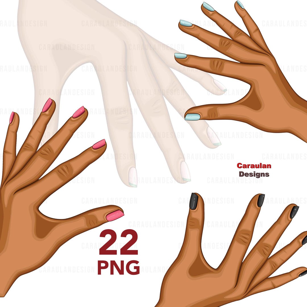 Nail Tech Clipart: Manicure & Hands Logo Graphics (PNG Digital Download ...