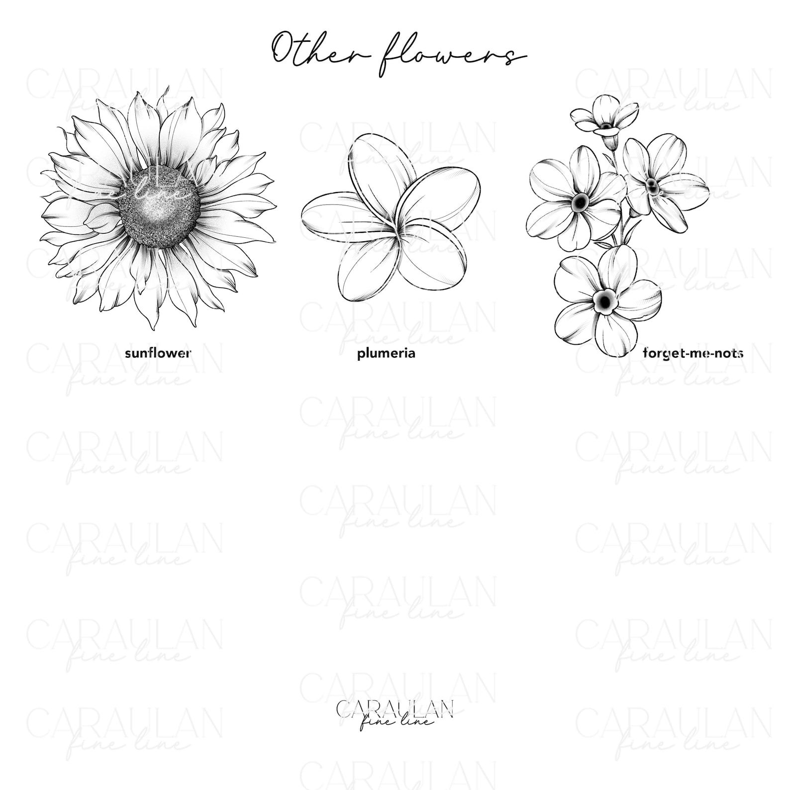 Custom Birth Flower Tattoo Design: Fine Line Family Floral Bouquet ...