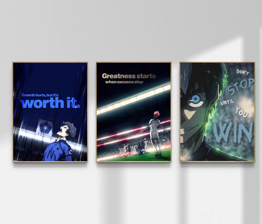 Blue Lock Poster | Isagi Yoichi Motivational Anime Print | Soccer Wall ...