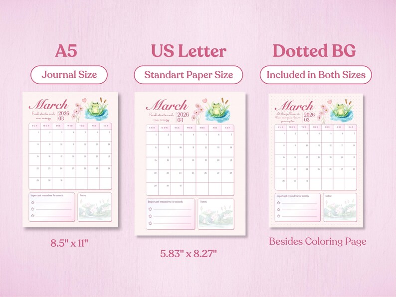 March Premade Bullet Journal Printable, Spring Planner PDF - Etsy