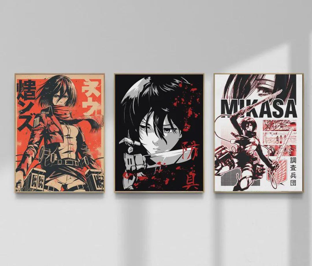 Mikasa Ackerman Poster | Attack on Titan Anime Wall Art | AOT Mikasa ...
