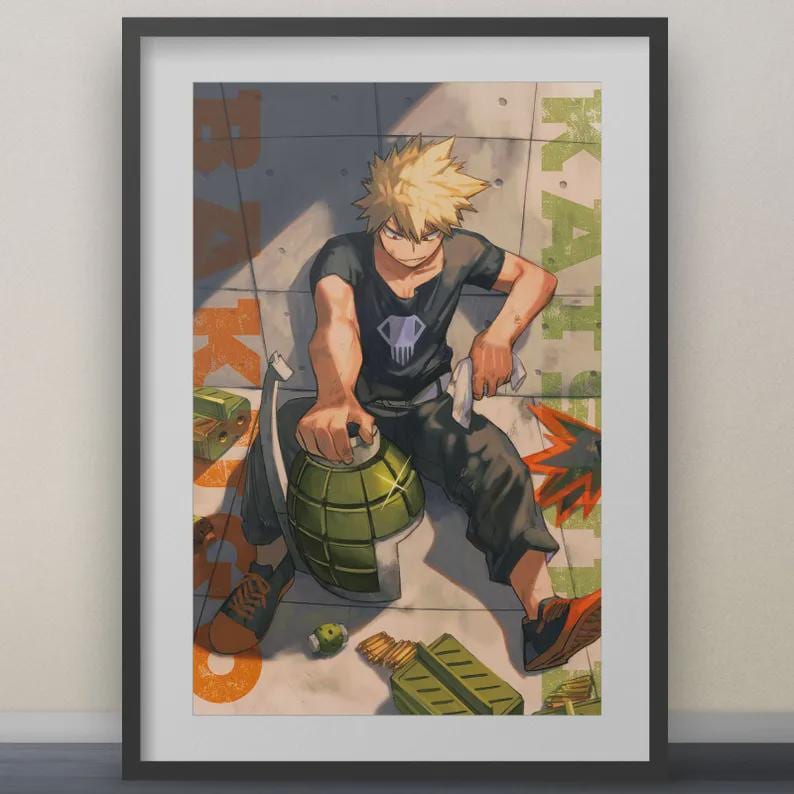 Bakugo Katsuki Anime Poster | My Hero Academia Wall Art | Explosive ...