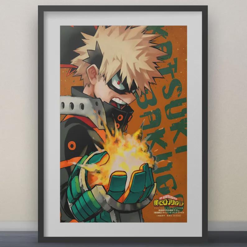 Bakugo Katsuki Anime Poster | My Hero Academia Wall Art | Explosive ...