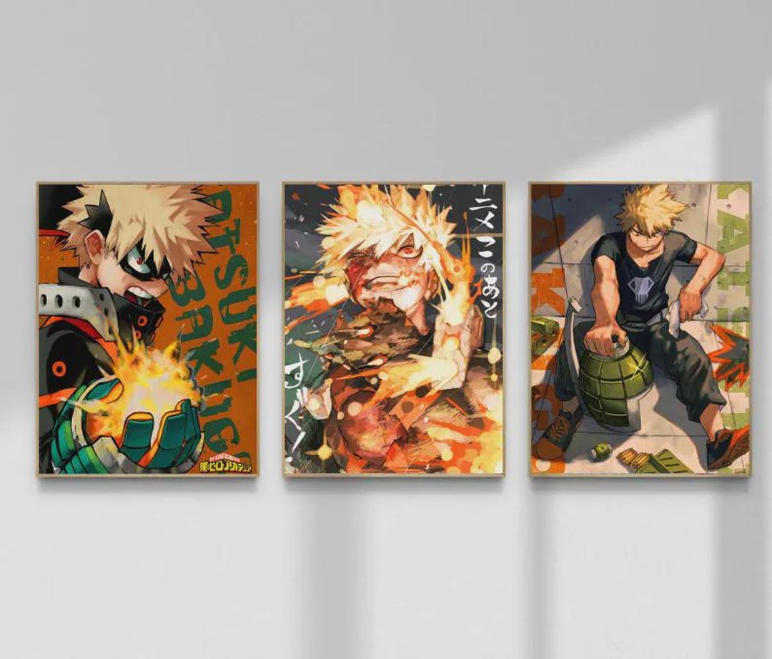 Bakugo Katsuki Anime Poster | My Hero Academia Wall Art | Explosive ...