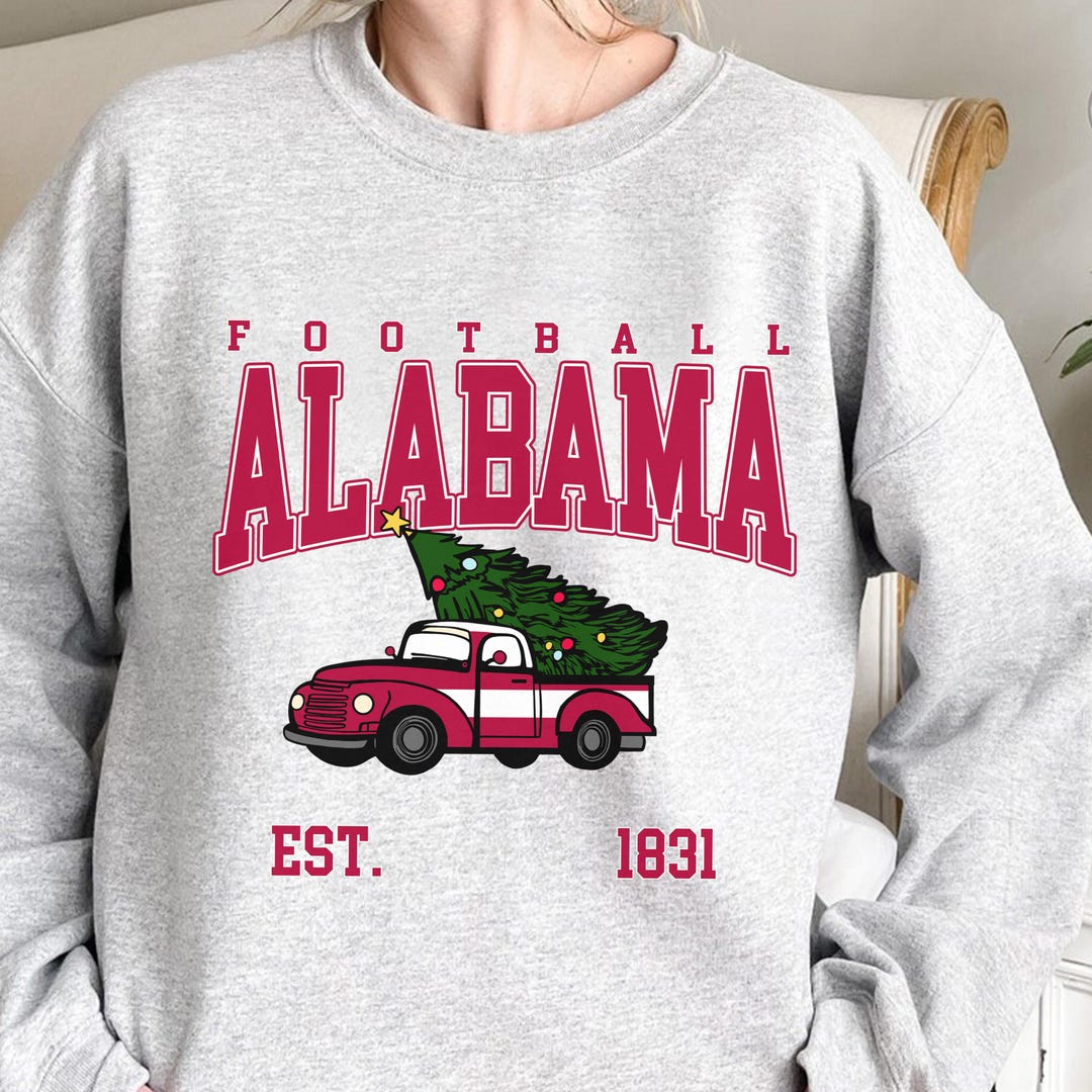 Alabama Football Christmas Truck Sweatshirt, Crimson Tide Holiday ...