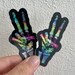 Rainbow Skeleton Hand Peace Sign Matte Vinyl OR Holographic Sticker ...