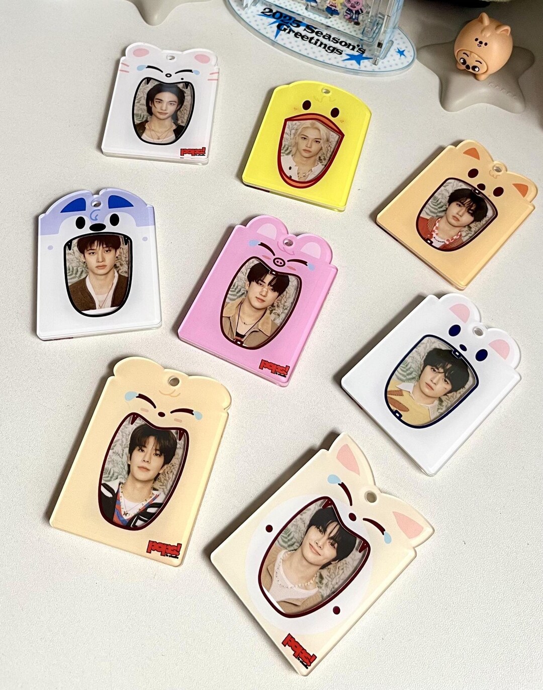 2 Sides SKZ Hungry Angry Skzoo ID Photo Holder, Stray Kids ID Photo ...