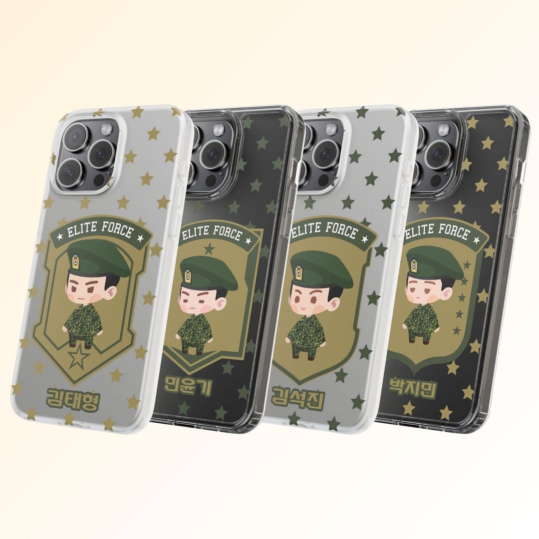 BTS Military Phone Case | Custom Kpop Army Gift | Clear & Flexi ...