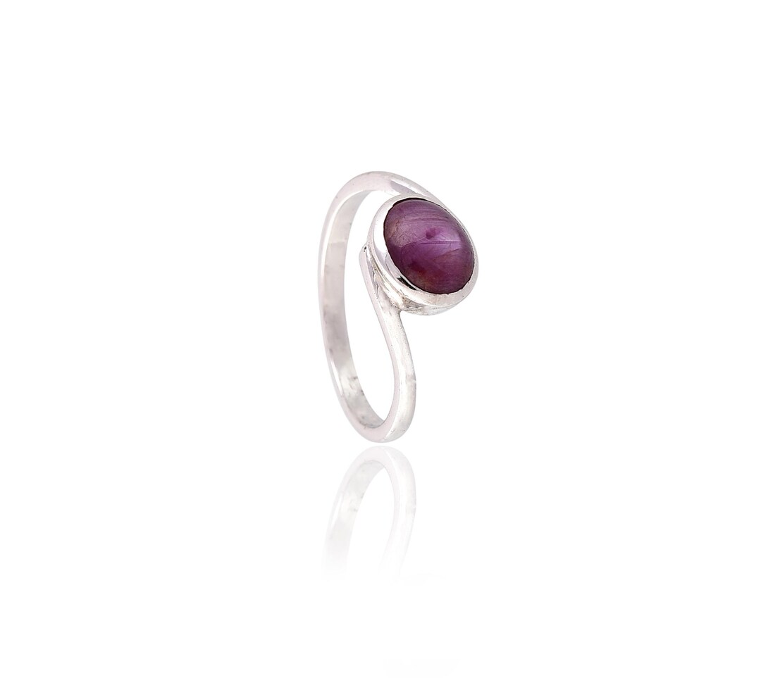 Natural Oval Cut Ceylon Ruby Diamond 925 Sterling Silver Ring, Wedding ...