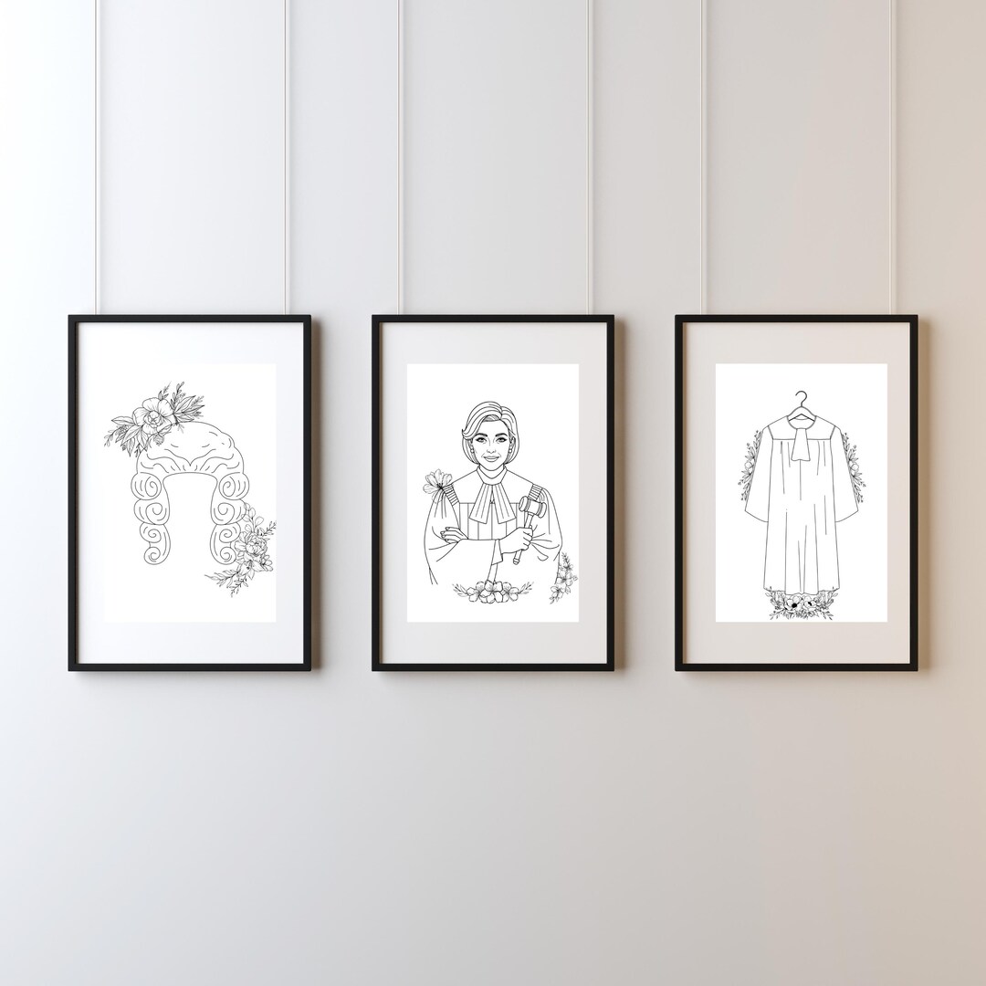 Female Lawyer Poster Set – Minimalist Law Student Prints – Modern Law ...