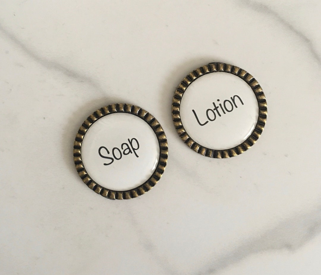 Soap and Lotion Dispenser Adhesive Label Tags | Built in Sink Dispenser ...