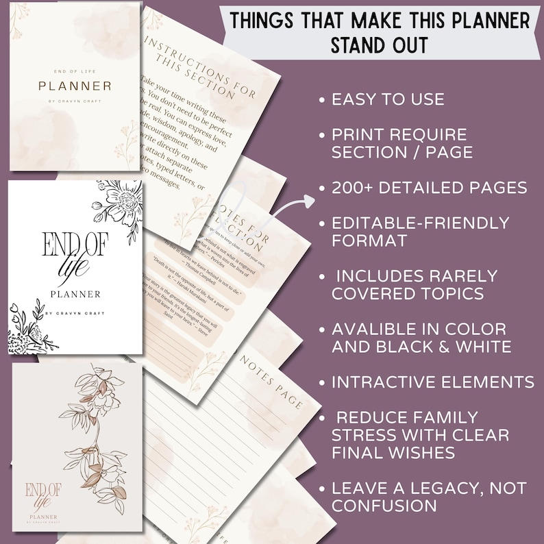 End of Life Planner Printable | Death Binder | Legacy Planner ...