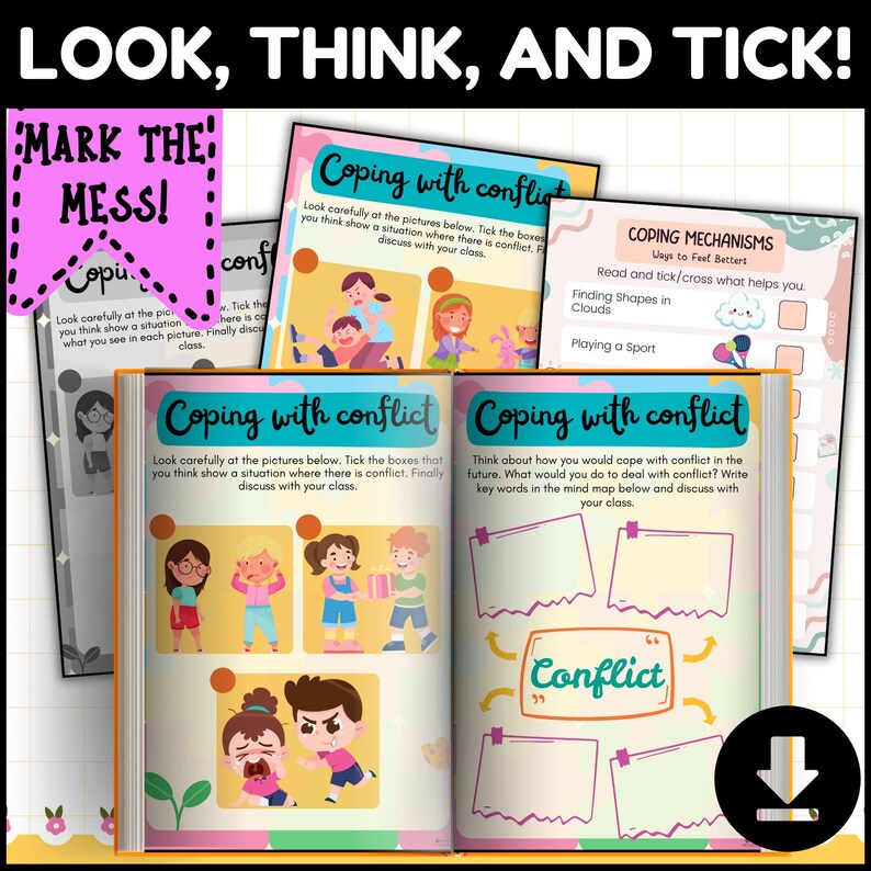 Conflict Resolution Worksheet for Kids | Restorative Questions | SEL ...