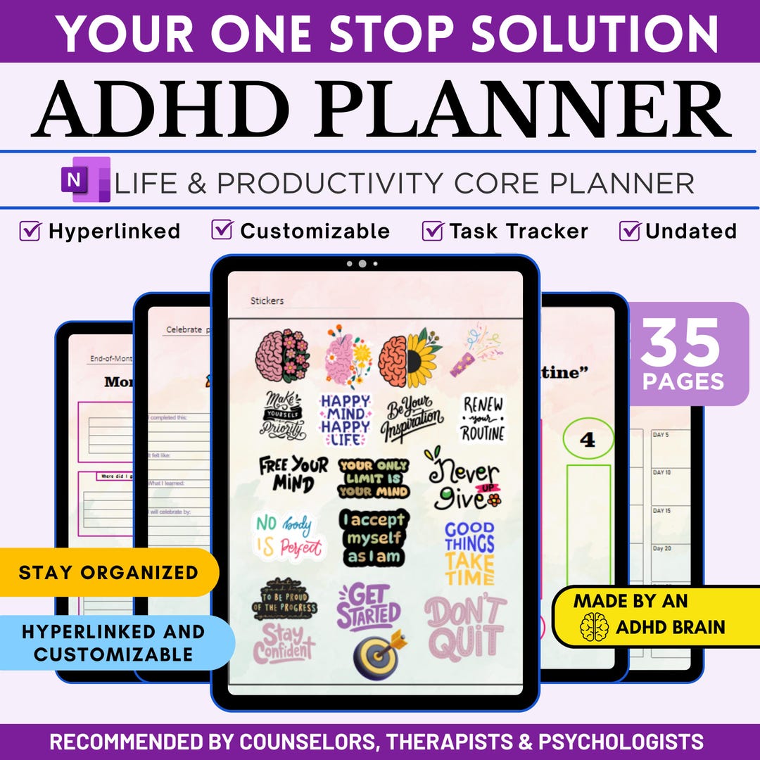 Onenote Planner – Editable Daily Routine Onenote Template for ADHD ...