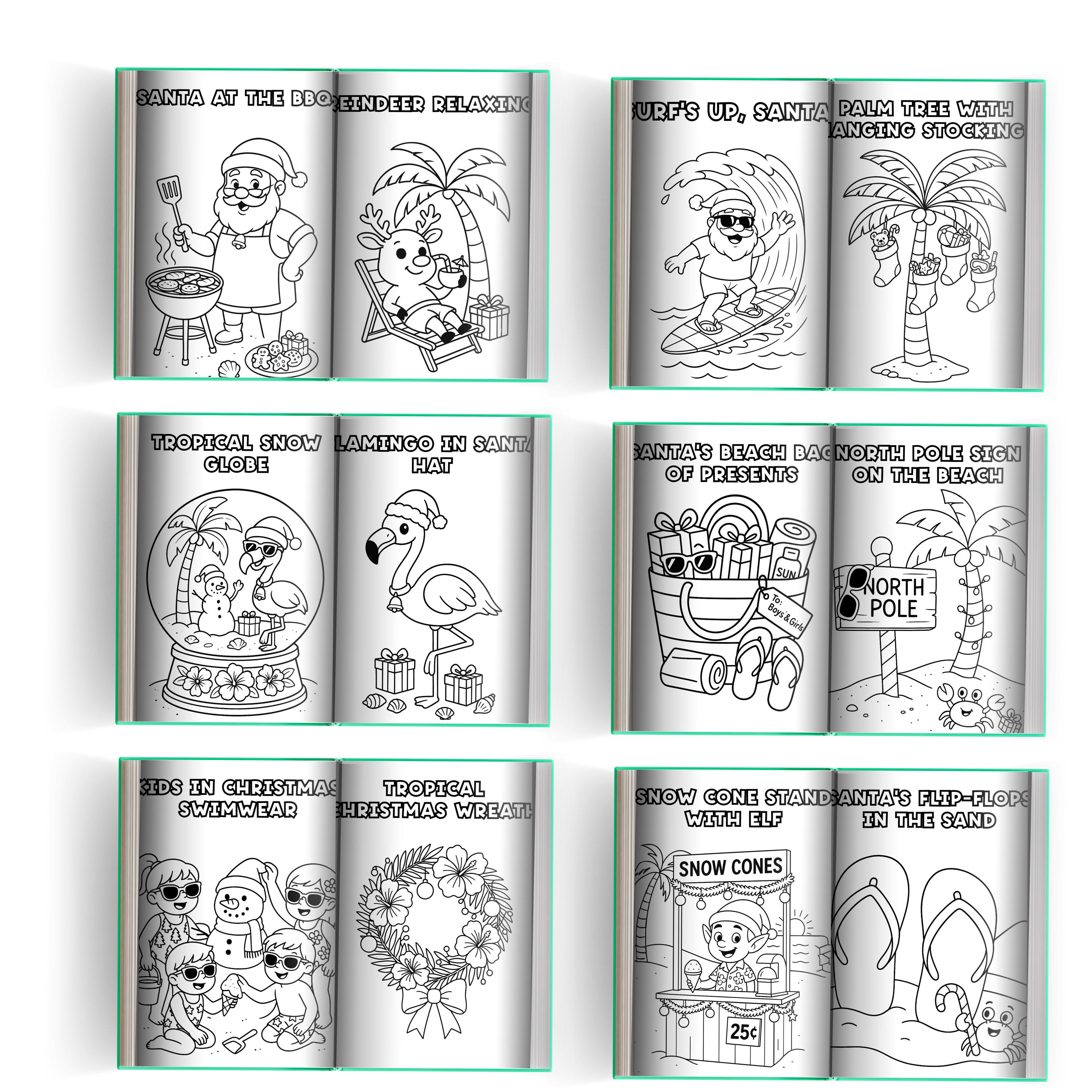 Christmas in July Coloring Pages - Santa Coloring Book - Christmas ...