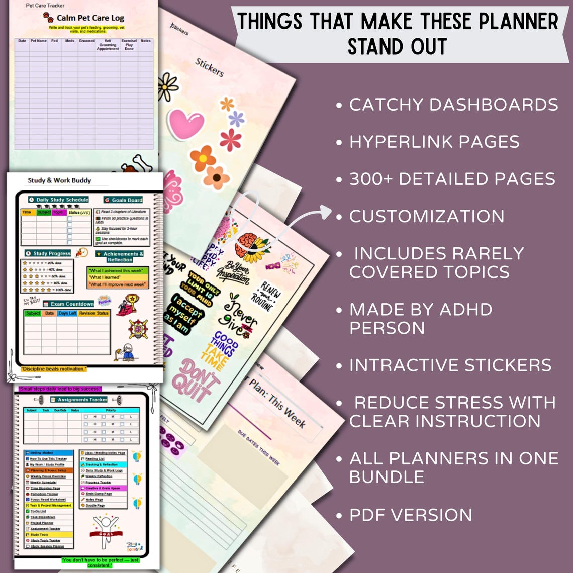 Onenote Templates Planner - Printable ADHD Planner Bundle - Digital ...