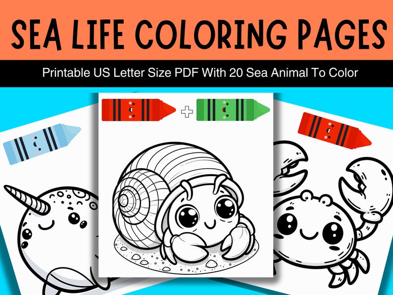 20 Printable Sea Creatures Coloring Pages for Kids – Toddler ...