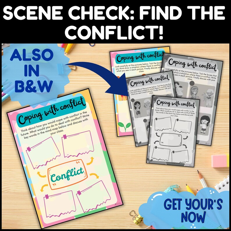 Conflict Resolution Worksheet for Kids | Restorative Questions | SEL ...