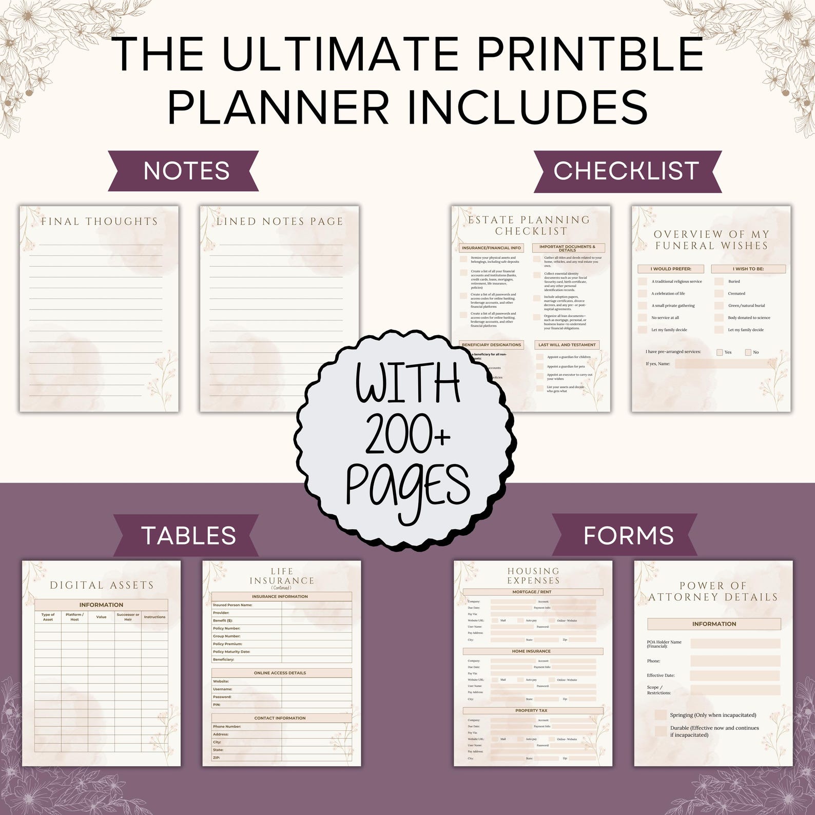 End of Life Planner Printable | Death Binder | Legacy Planner ...
