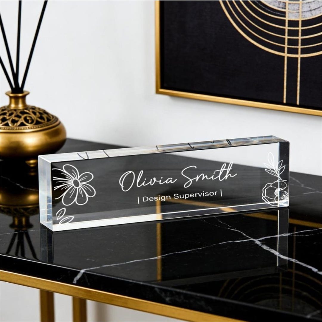 Desk Plaque, Name Plate for Desk,personalized Acrylic Gift,office Decor ...