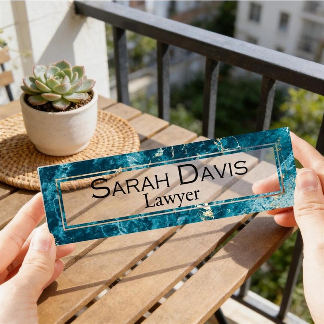 Custom Name Desk Plate, Personalised Name Sign Plaque for Office Decor ...