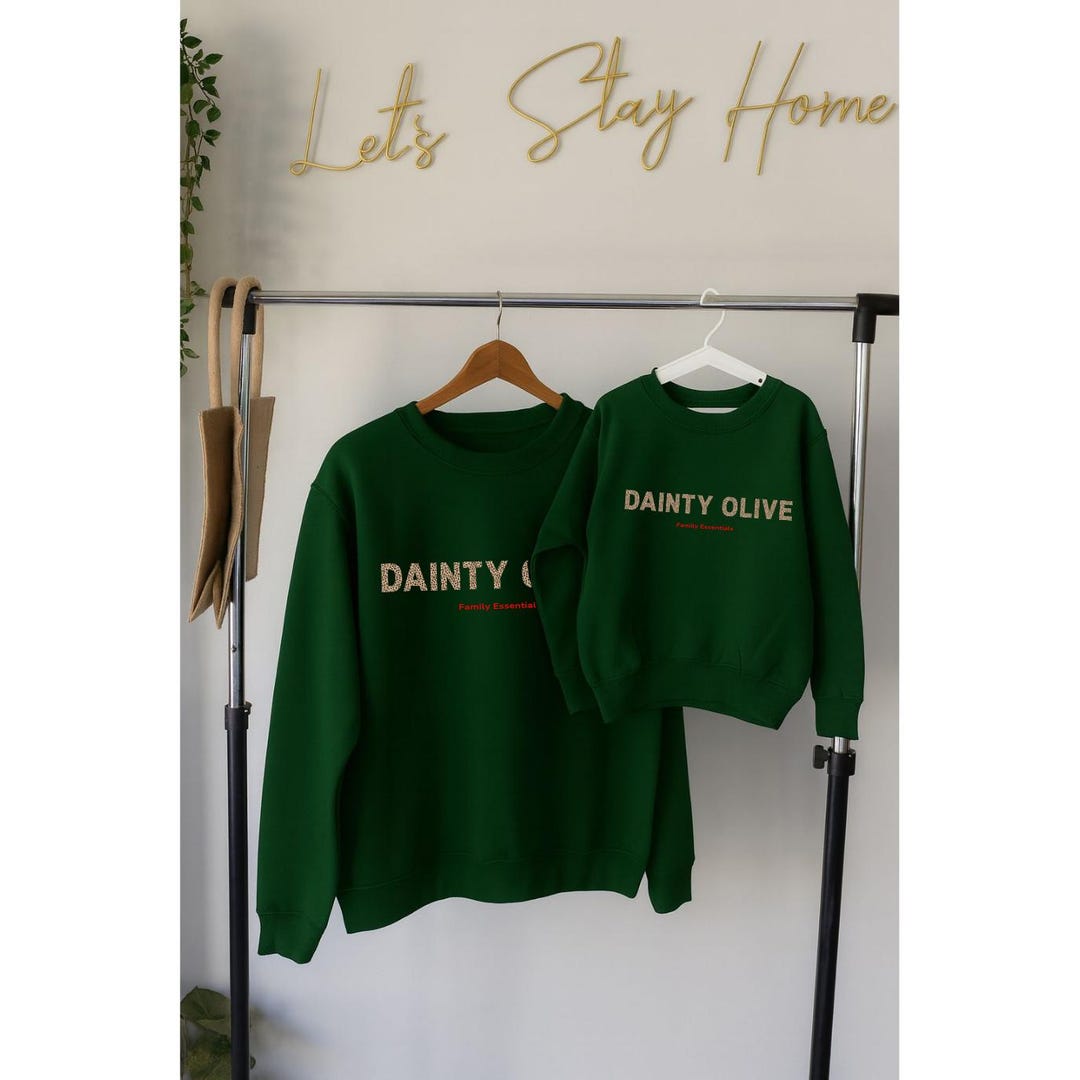 Dainty Olive Basics Green Leopard Print Jumper Matching Parent and ...