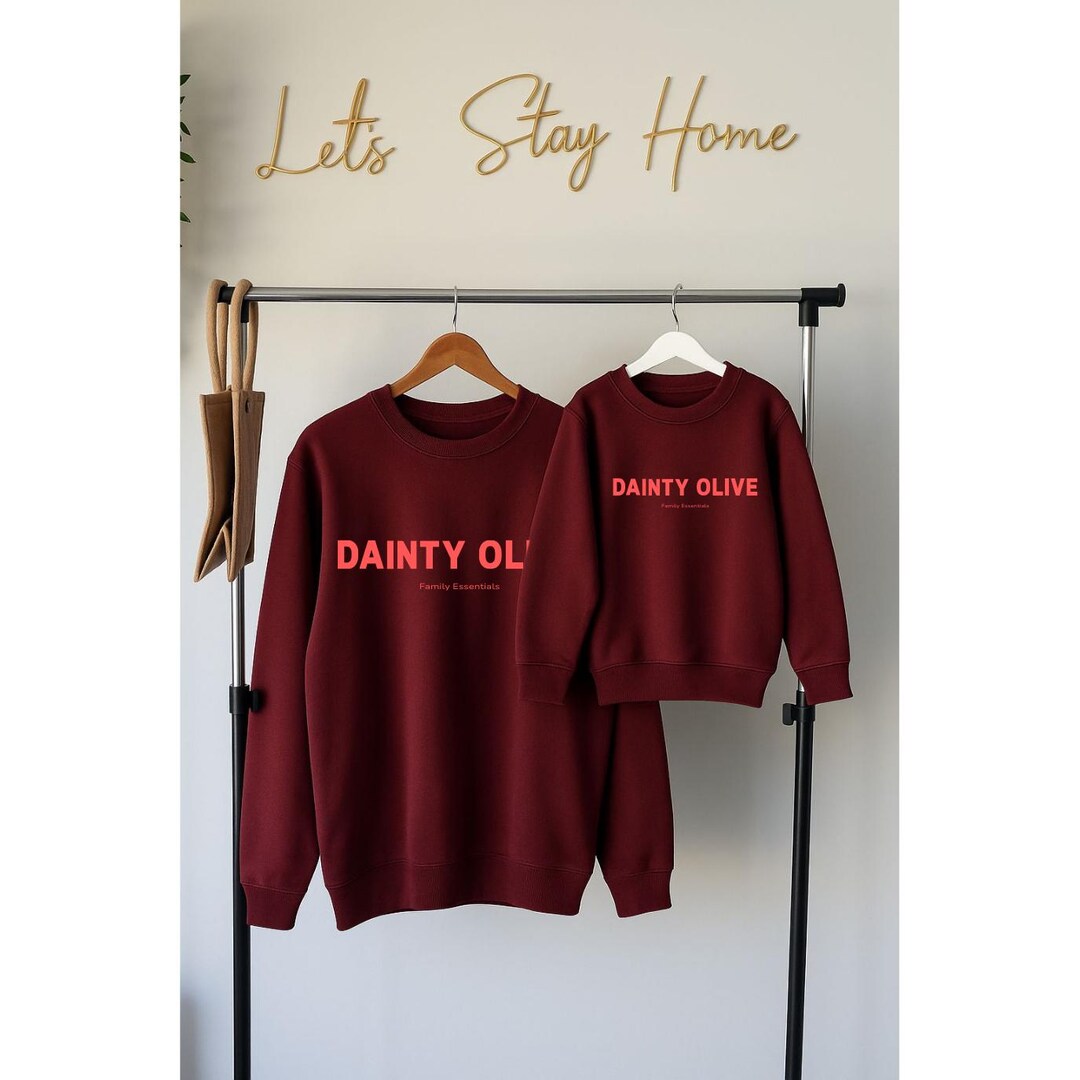 Dainty Olive Basics Burgandy Jumper Matching Parent and Child - Unisex ...