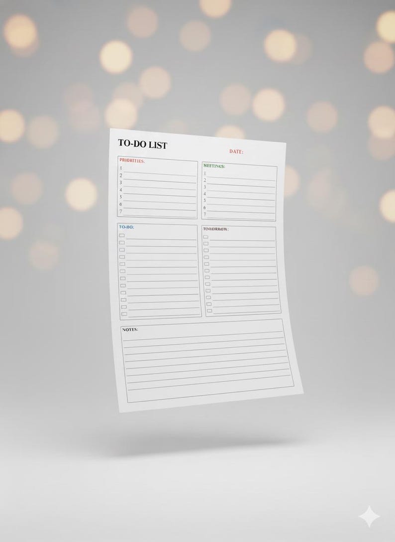To Do List A4 Printable PDF - Etsy