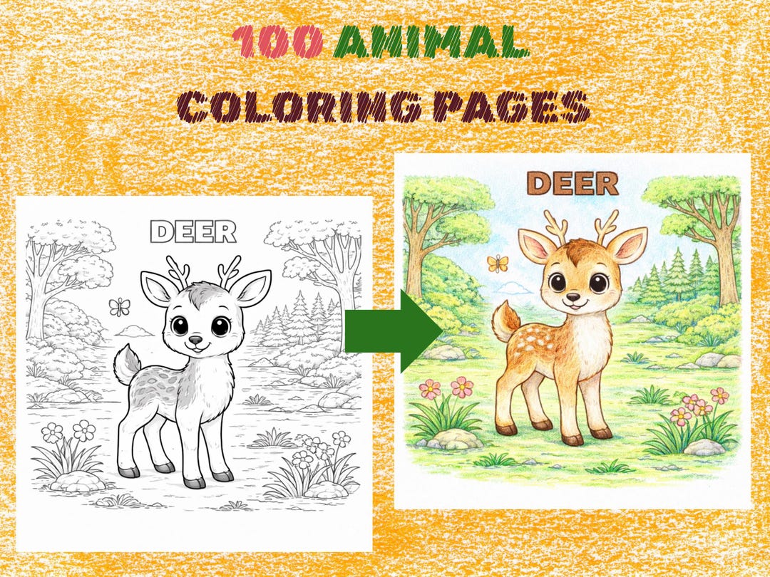 100 Animal Coloring Pages With Names, Fun and Educational, Printable ...