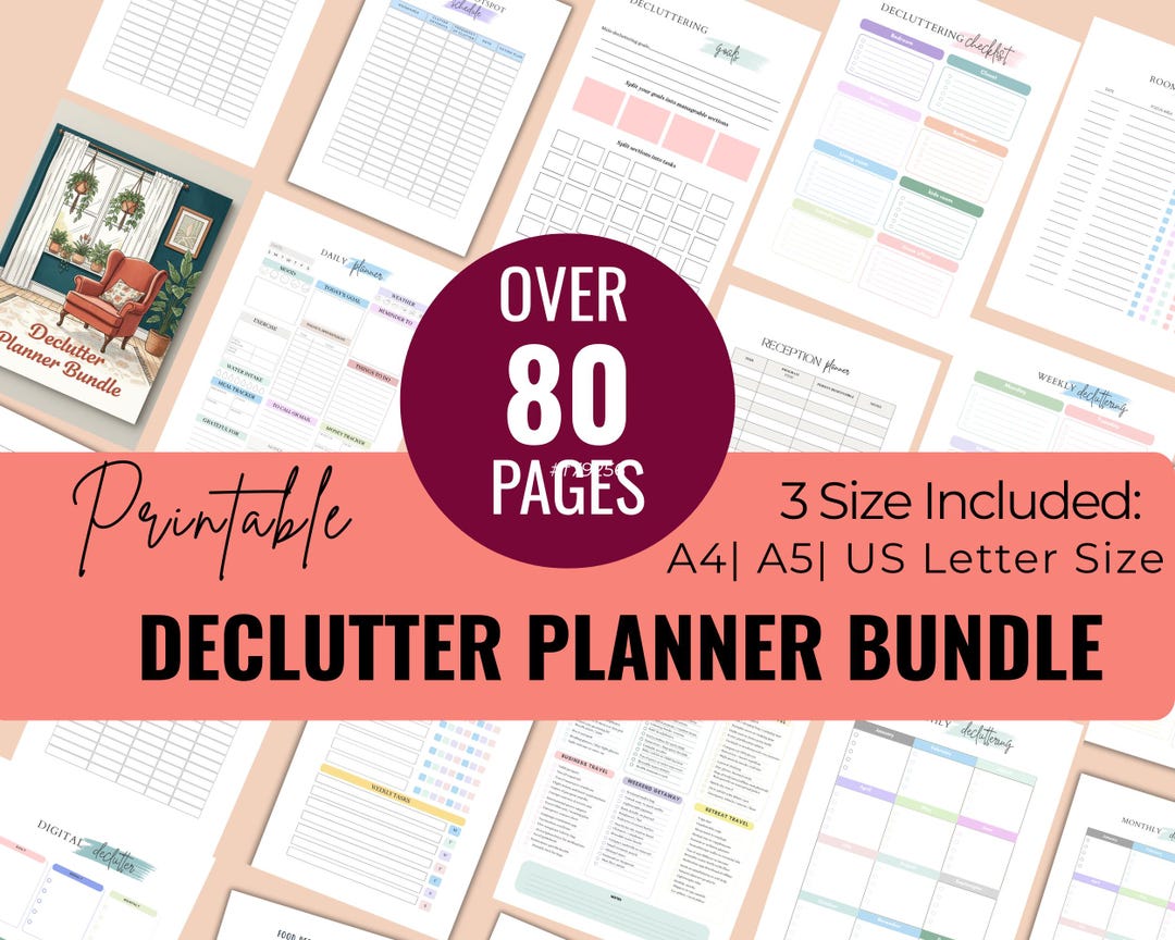Declutter Planner Printable Bundle for Busy Mom | ADHD Friendly ...