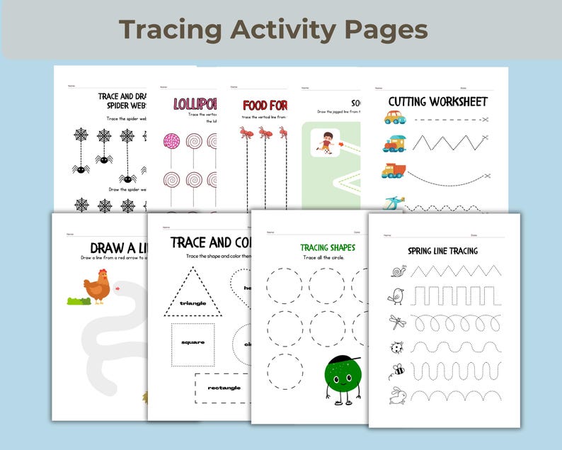 Pre K Kindergarten Worksheets for Kids Homeschool Learning Bundle 600 ...