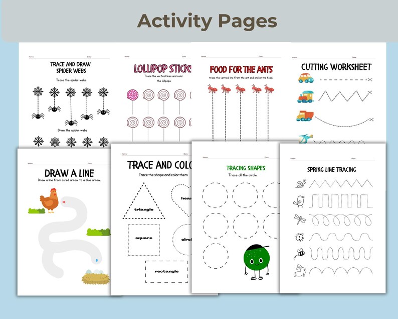 Pre K Kindergarten Worksheets for Kids Homeschool Learning Bundle 600 ...