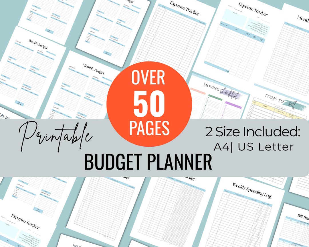 Budget Planner Printable Finance Planner Expense and Savings Tracker ...