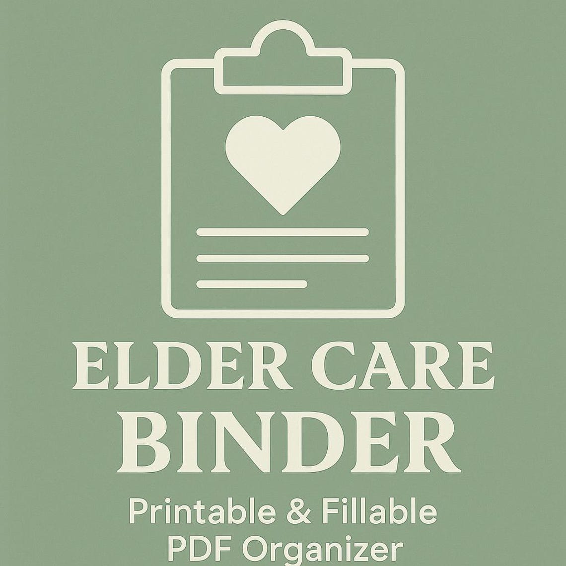 Elder Care Binder | Printable & Fillable Caregiver Planner PDF ...