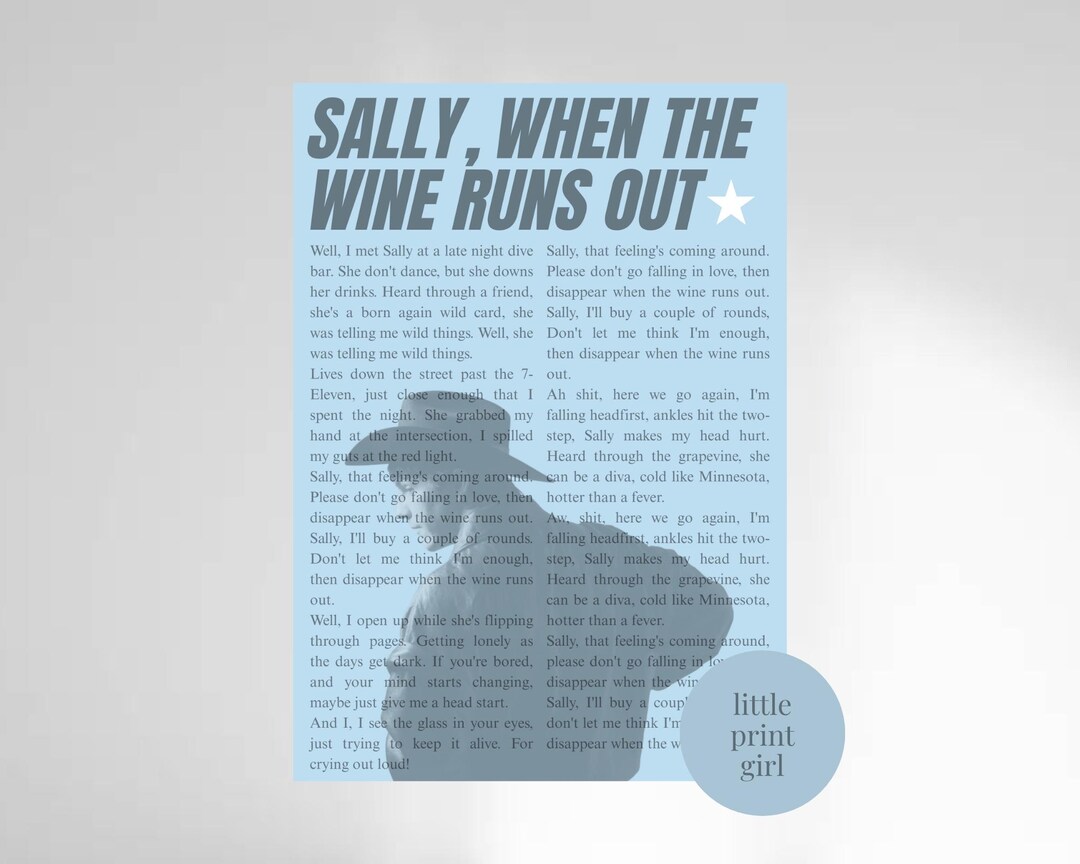ROLE MODEL 'sally, When the Wine Runs Out' Inspired Downloadable ...