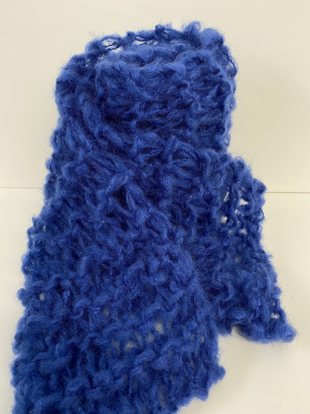 Fluffy Royal Blue Muffler, Lightweight Ultra Soft Knit Scarf, Gift for ...