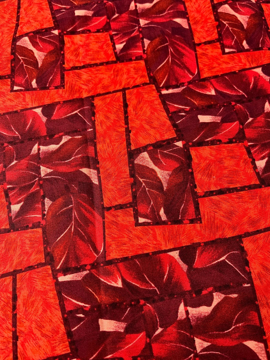 Northcott Red Cotton, Geometric Block Print 1999, 1 Yard - Etsy