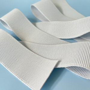 Ribbed Non-roll Waistband Elastic, 2" Wide White Ribbed Texture ...