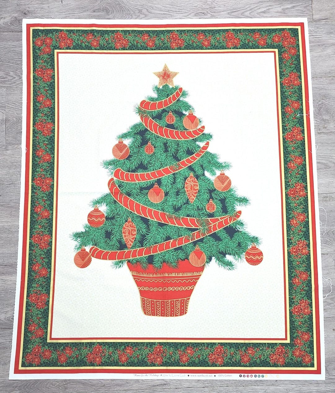 Christmas Tree Fabric Panel, Northcott Home for the Holidays #2216 ...