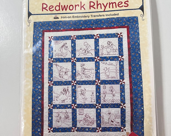 Redwork Rhymes Pattern, Iron on Embroidery Transfers, Mother Goose ...