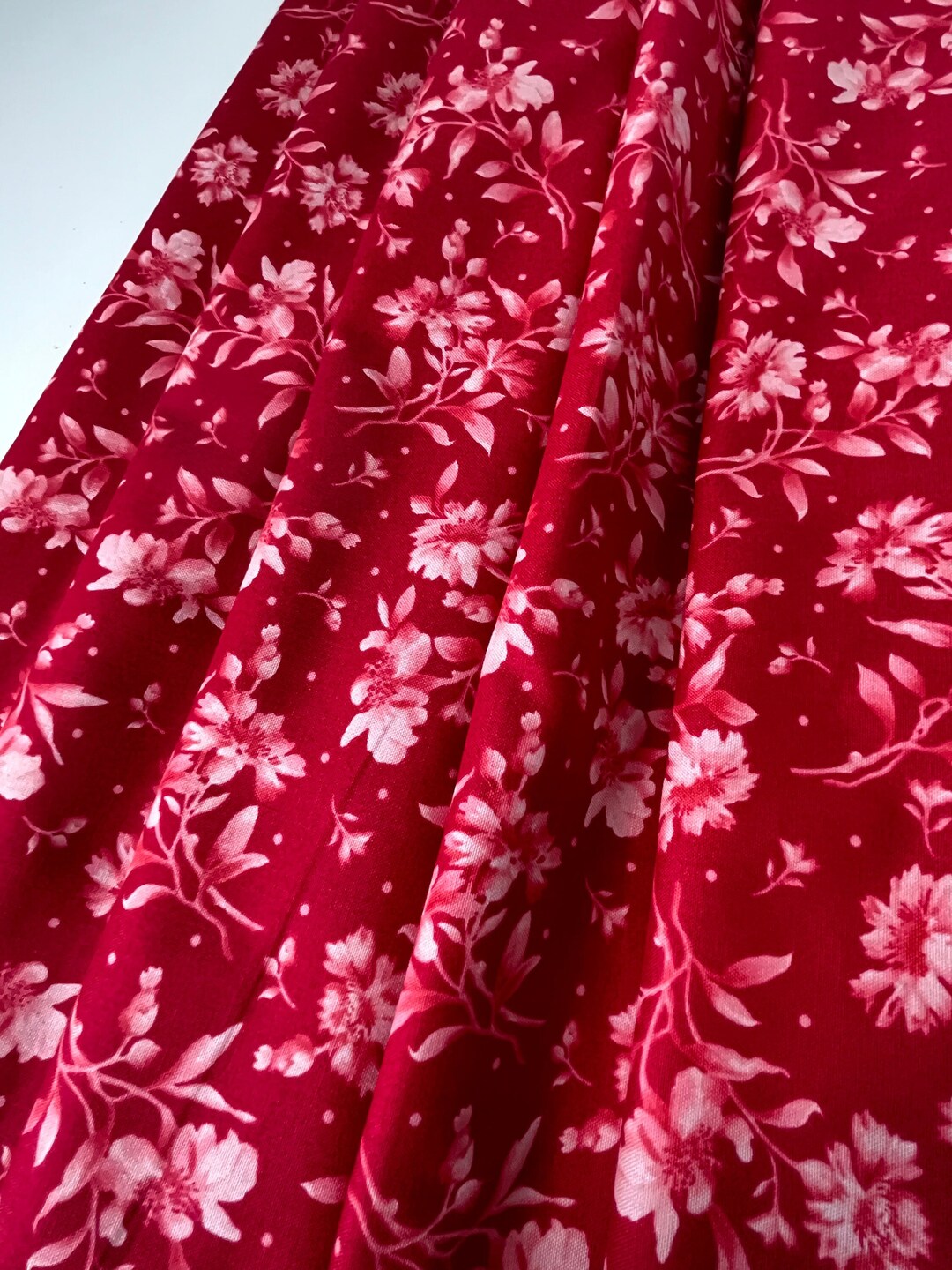 Gradiance Red Floral Quilting Fabric by Maywood Studio, High-quality ...