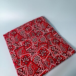 Red Bandana Print Fabric, 17" Remnant, Premium Cotton by Brother Sister ...