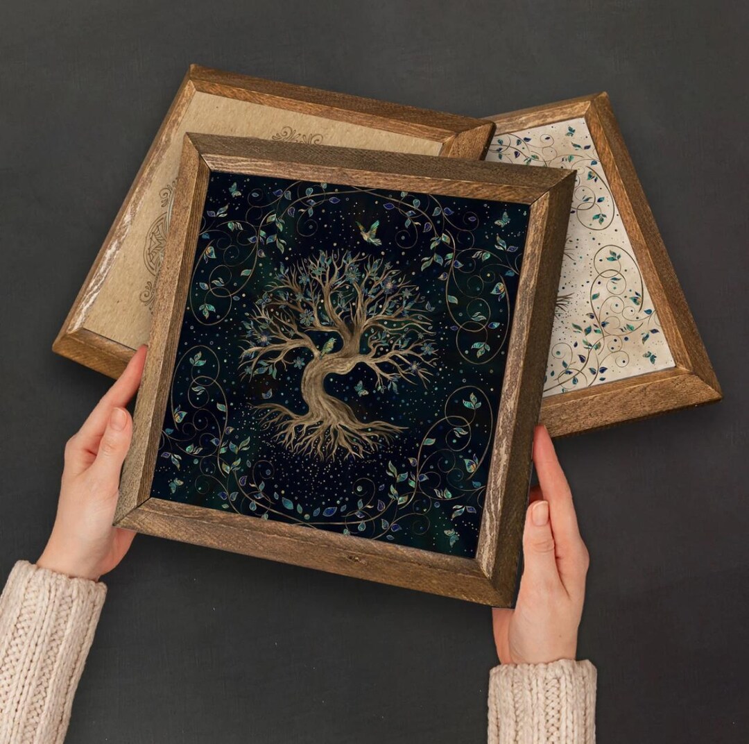 Tree of Life Wall Art: Rustic Wood Frame, Spiritual Home Decor - Etsy