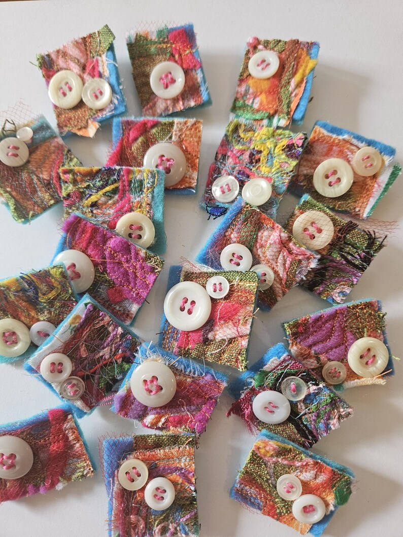 Every Last Scrap- Set of 20 Mini Upcycled Pins - Etsy