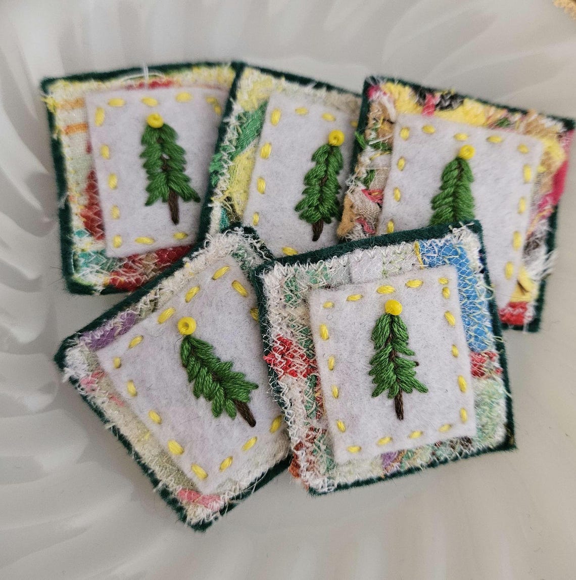 Scrappy Trees- Set of 5 Pins - Etsy