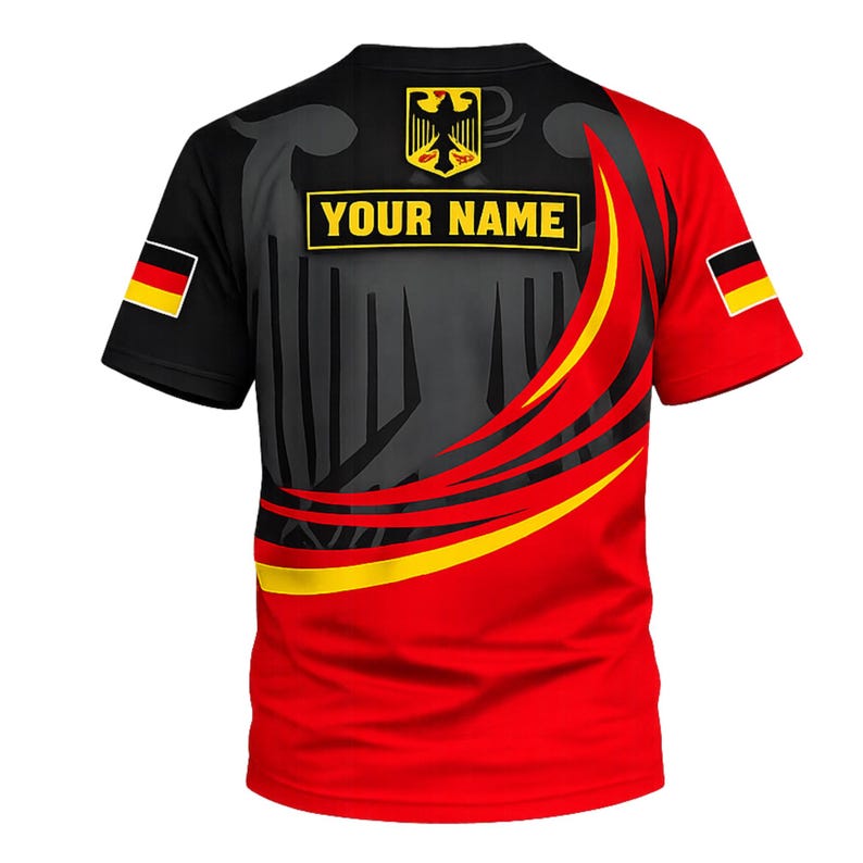 Custom Germany Flag Shirt – Bundesadler Eagle, Personalized Name, Black ...
