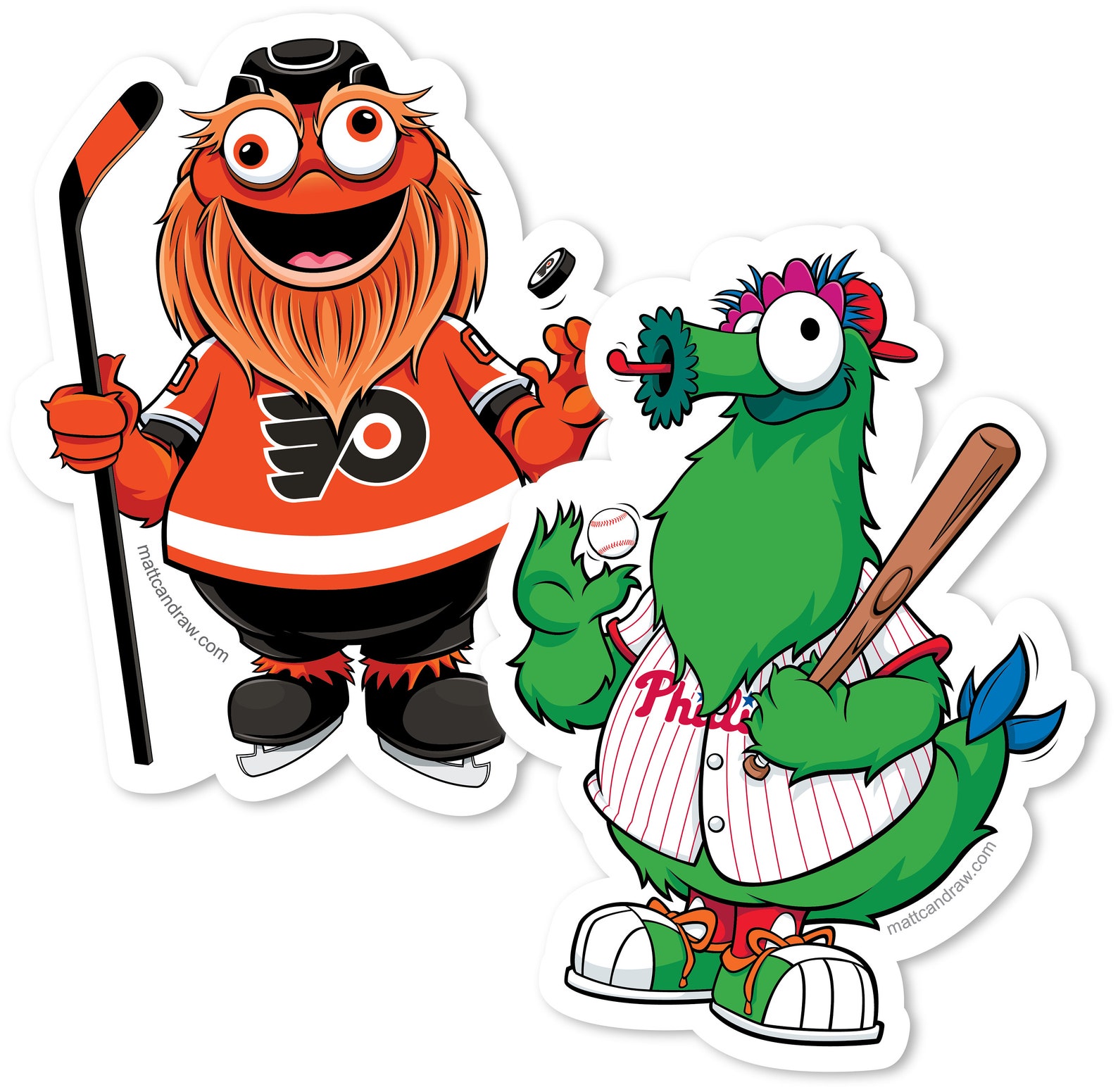 Philly Mascots Sticker 2 Pack | Etsy