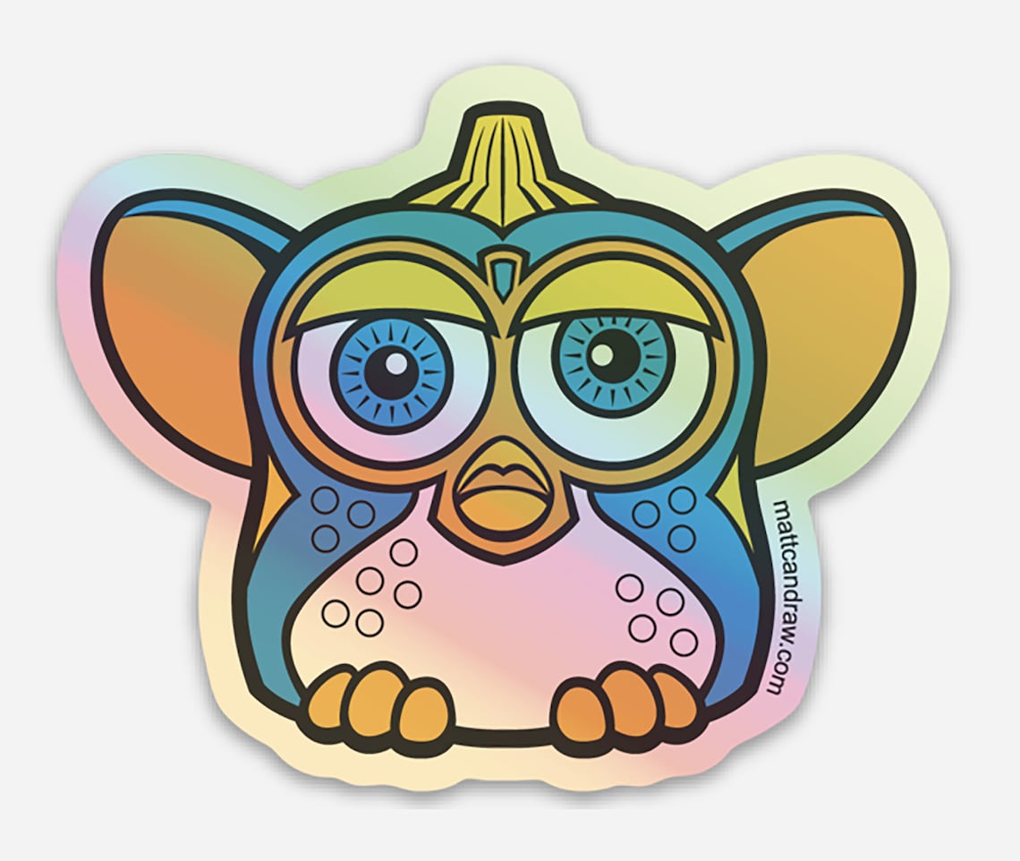 UnCut Gems Holographic Furby sticker 2 pack | Etsy