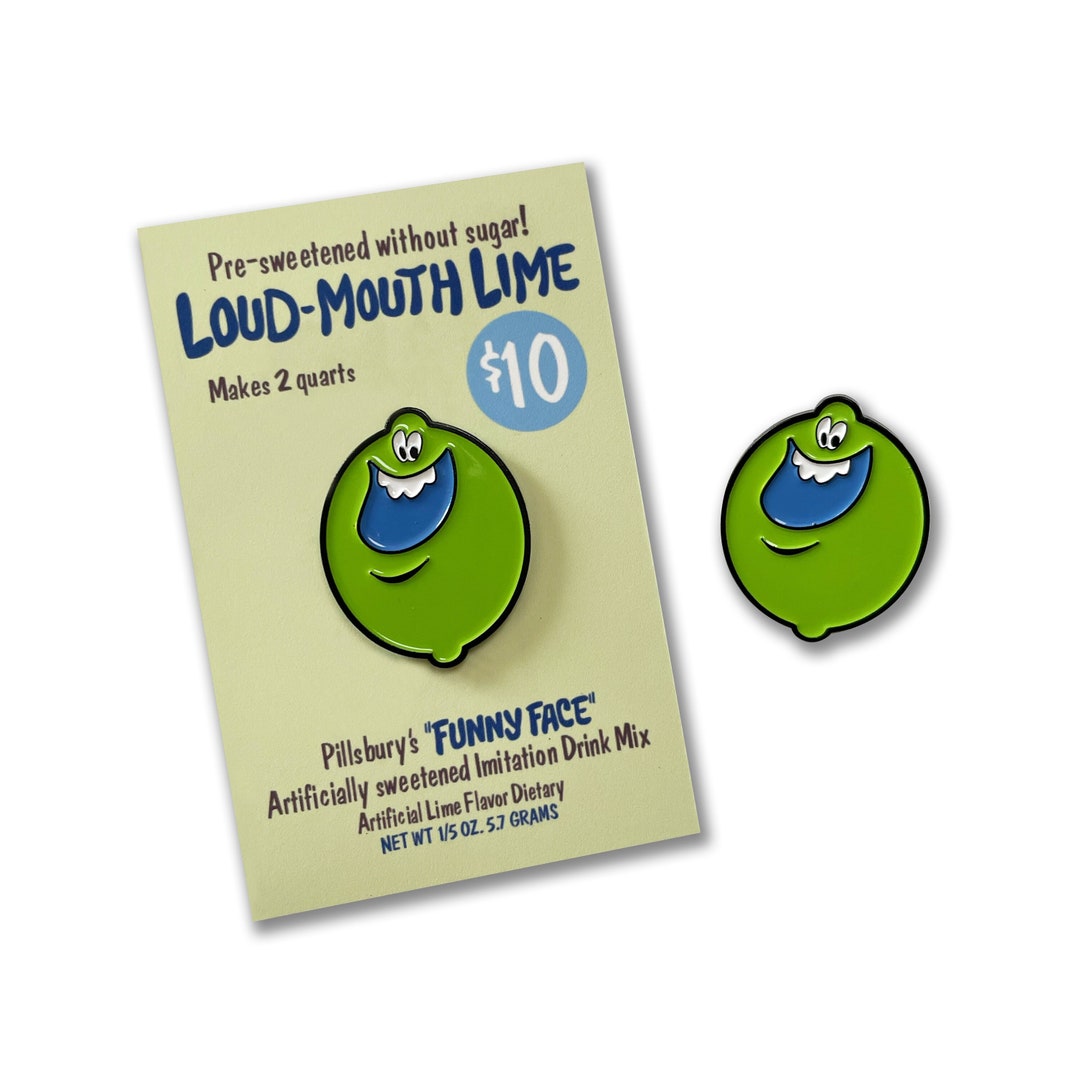 Funny Face Drink Mix - Loud Mouth Lime Pin - Etsy